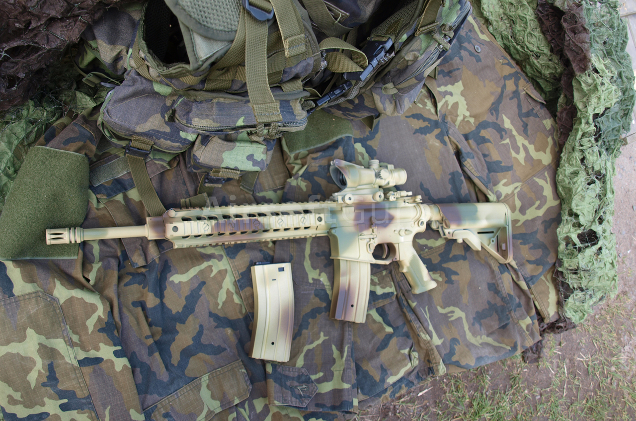 Camo Custom KAC SR-15, 150 m/s, AirsoftGuns, E&C | AirsoftGuns